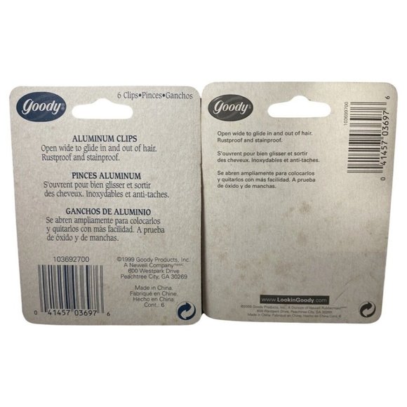 Goody Products, Inc. | Accessories | Vintage Goody Hair Clips Aluminum ...